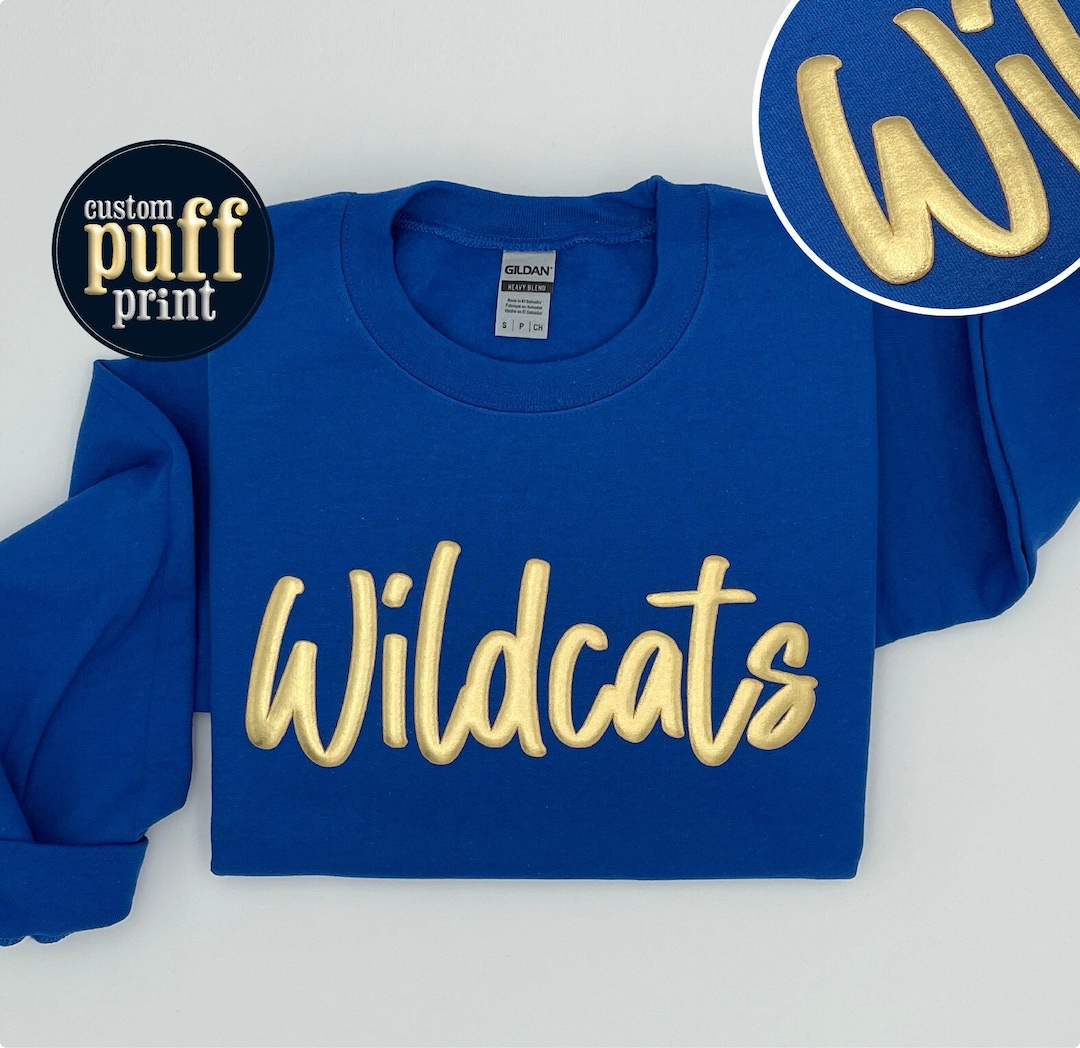 Custom Puff Print Team Name Sweatshirt, Embossed Mascot Sweatshirt ...