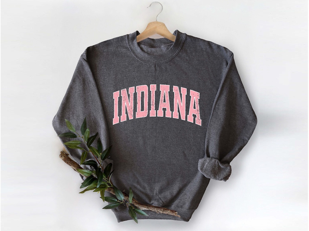 Indiana Sweatshirt, Indiana Pink Print Hoodie, Cute Indiana Sweater ...