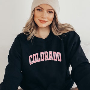 Colorado Sweatshirt, Colorado Pink Print Hoodie, Cute Colorado Fan ...