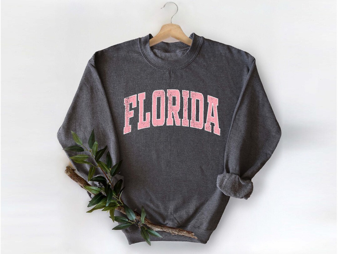 Florida Sweatshirt, Florida Pink Print Hoodie, Cute Florida Fan Sweater ...