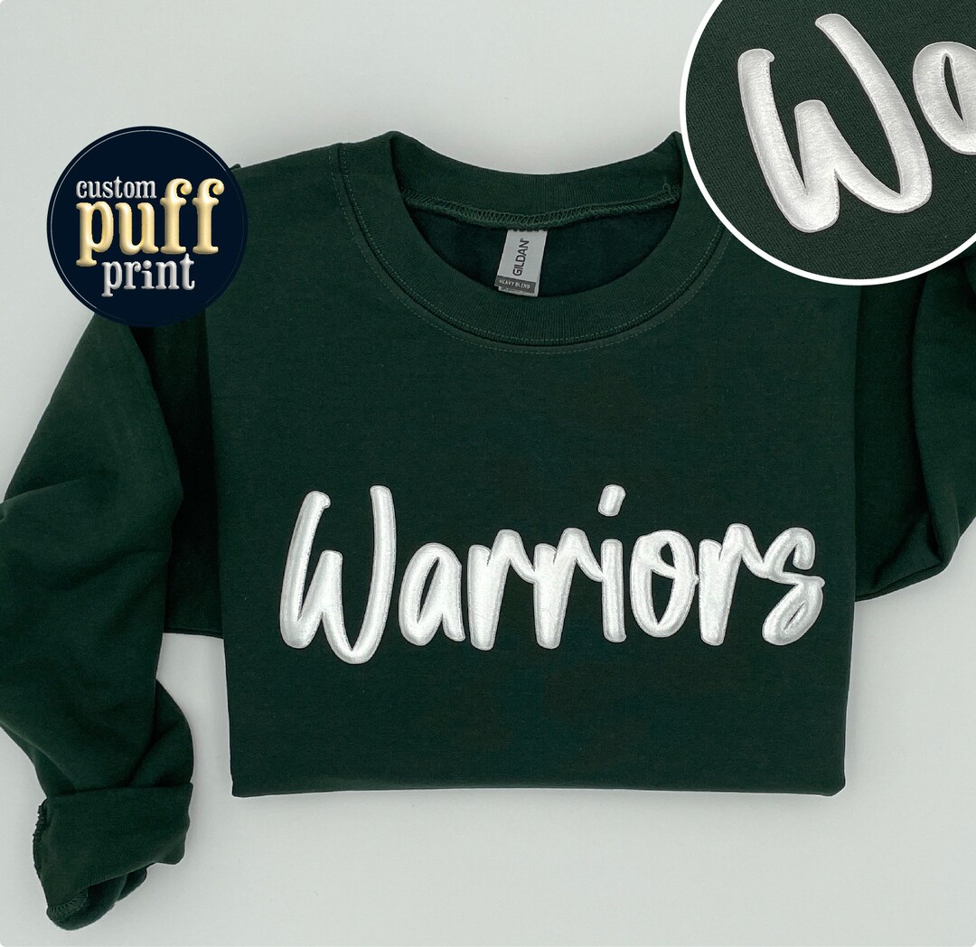 Custom Puff Print Team Name Sweatshirt, Embossed Mascot Sweatshirt ...