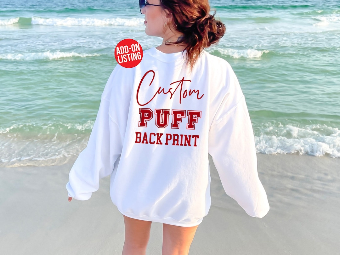 Custom Puff Back Print Add-on Listing - Etsy