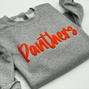 Custom Puff Print Team Name Sweatshirt, Embossed Mascot Sweatshirt ...
