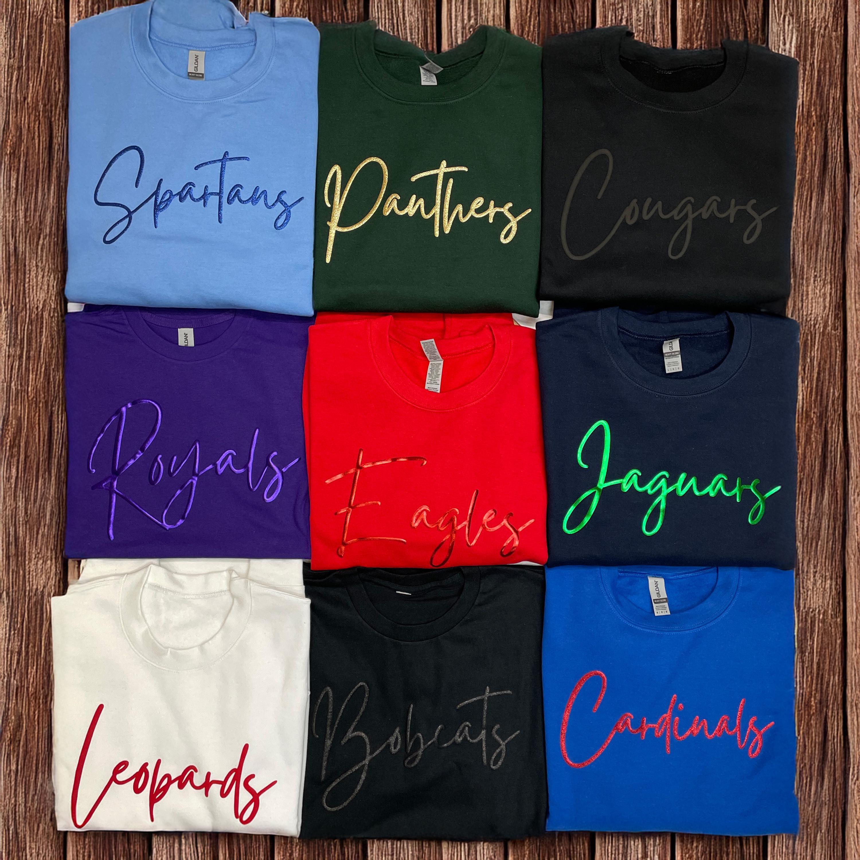 Custom Puff Print Team Name Sweatshirt, Personalized Football Team ...