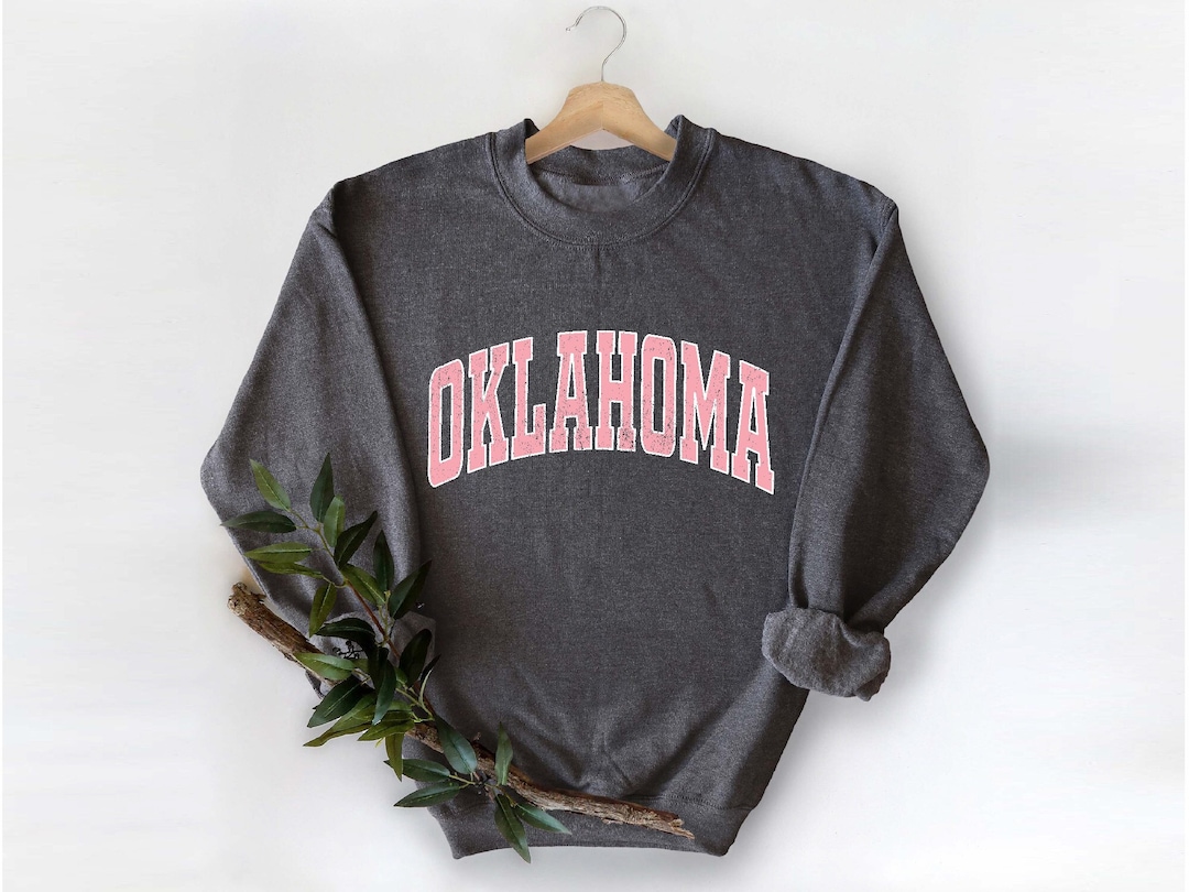 Oklahoma Sweatshirt, Oklahoma Pink Print Hoodie, Cute Oklahoma Sweater, Oklahoma College Student ...