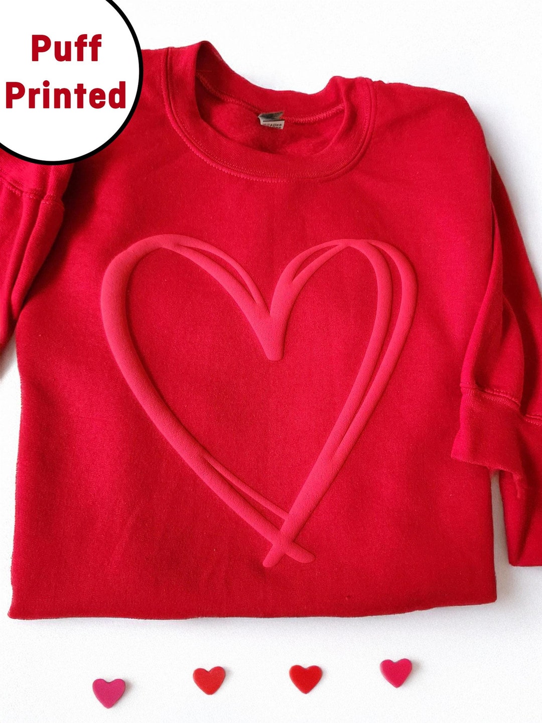 Embossed Valentine Sweatshirt, Valentine Sweatshirt, Puff Print ...