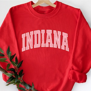 Indiana Sweatshirt, Indiana Pink Print Hoodie, Cute Indiana Sweater ...