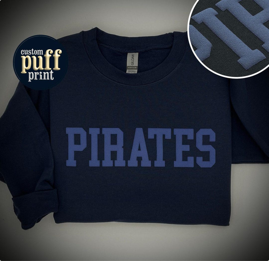 Custom Puff Print Team Name Sweatshirt, Custom Embossed Mascot ...