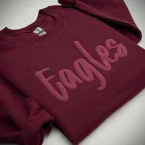 Custom Puff Print Team Name Sweatshirt, Embossed Mascot Sweatshirt ...