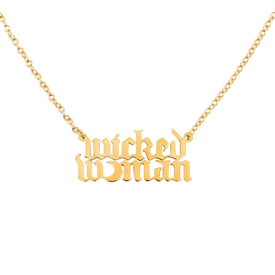Wicked Woman Necklace | Nameplate | Stainless Steel | Hypoallergenic ...