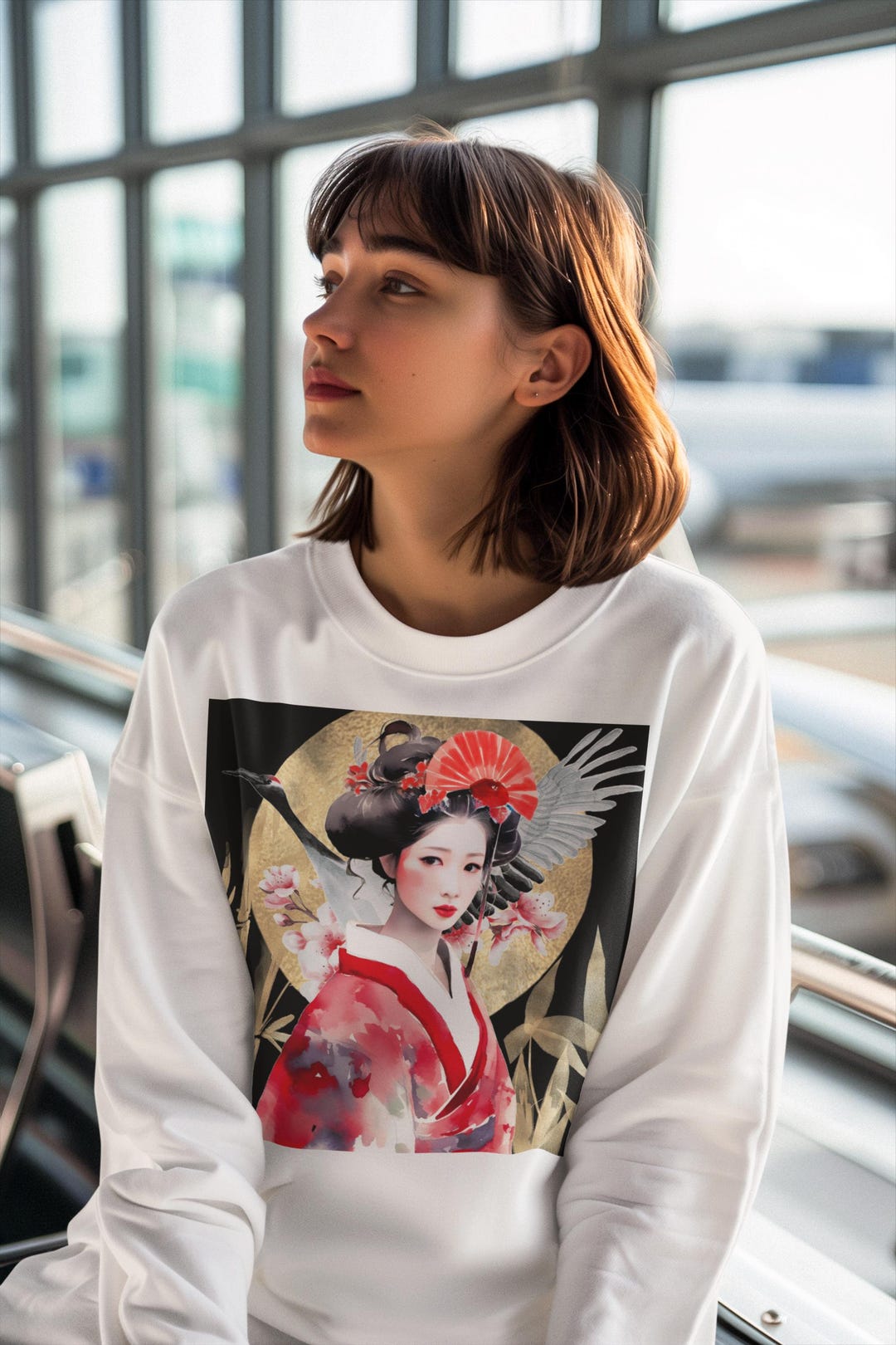 Japanese Aesthetic, Geisha Moonlight Sweatshirt, Art Aesthetic, Street ...