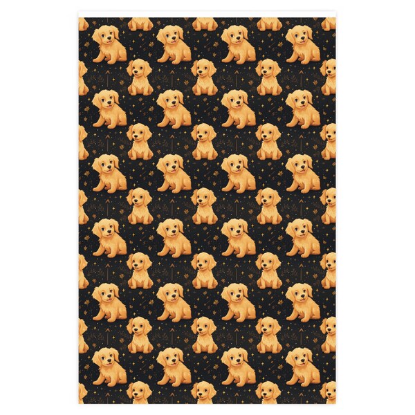Christmas Golden Retriever Wrapping Paper - Etsy