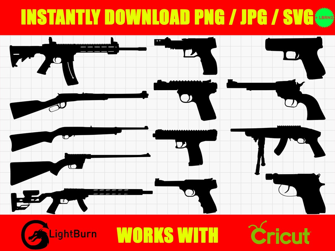 22lr Rifles and Pistols Silhouettes Value Pack Digital Download SVG ...