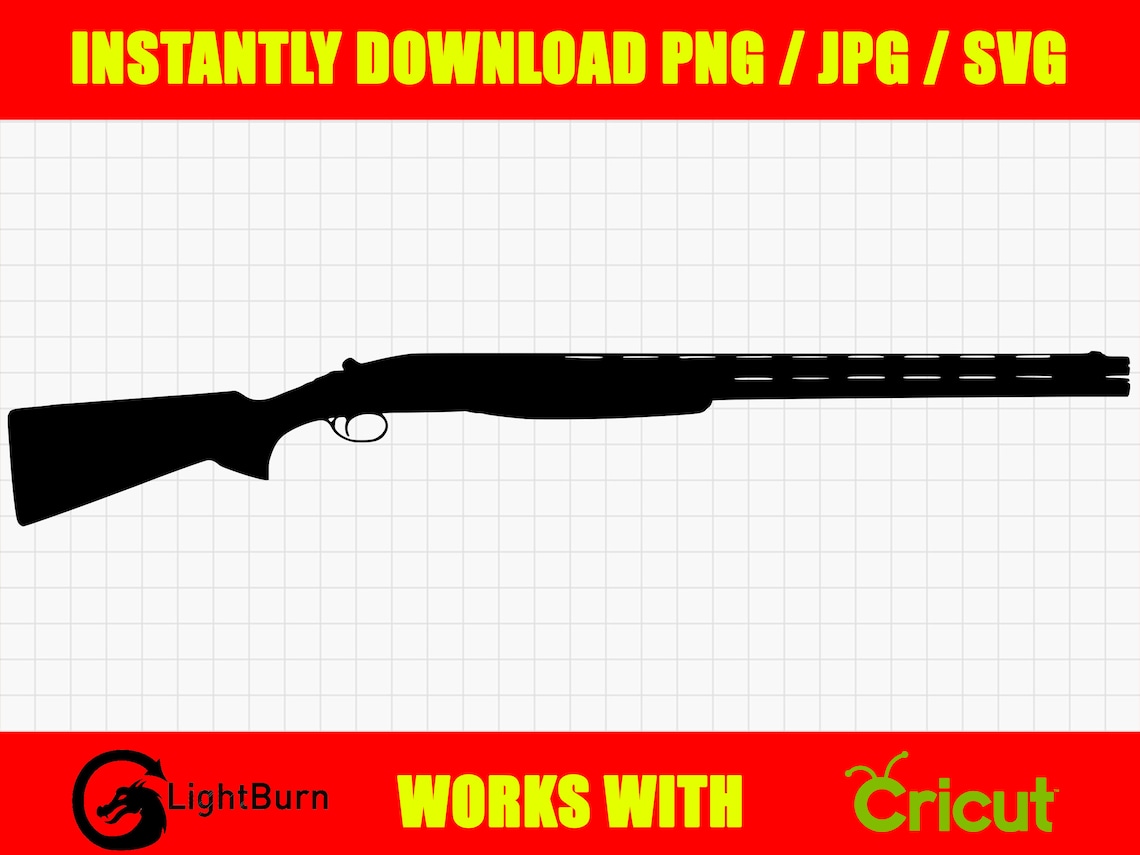 Double Barrel Over/under Shotgun Silhouette Digital Download SVG / PNG ...