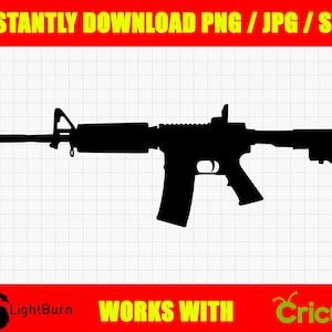 Colt M4 Military Carbine Silhouette Digital Download Svg / Png / Jpg - Etsy
