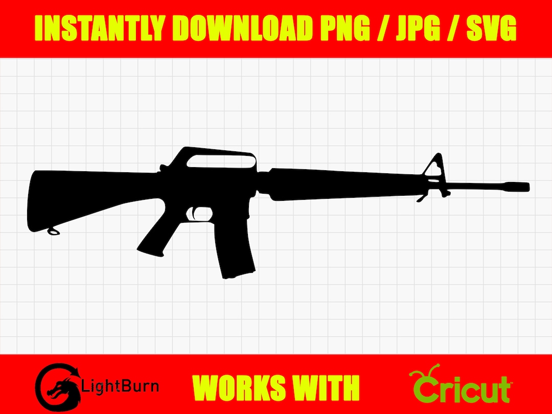 M16 Military Rifle Silhouette Digital Download Svg / Png / Jpg - Etsy