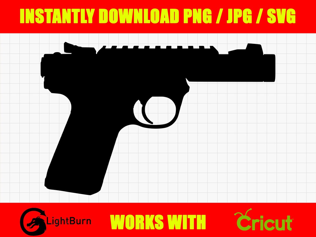 Ruger MKIV Lite 22lr Pistol Silhouette Digital Download PNG / JPG / Svg ...
