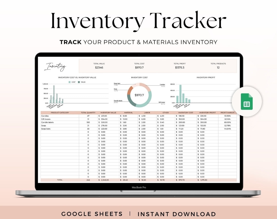 Inventory Tracker Spreadsheet Inventory Management Inventory Sheet ...