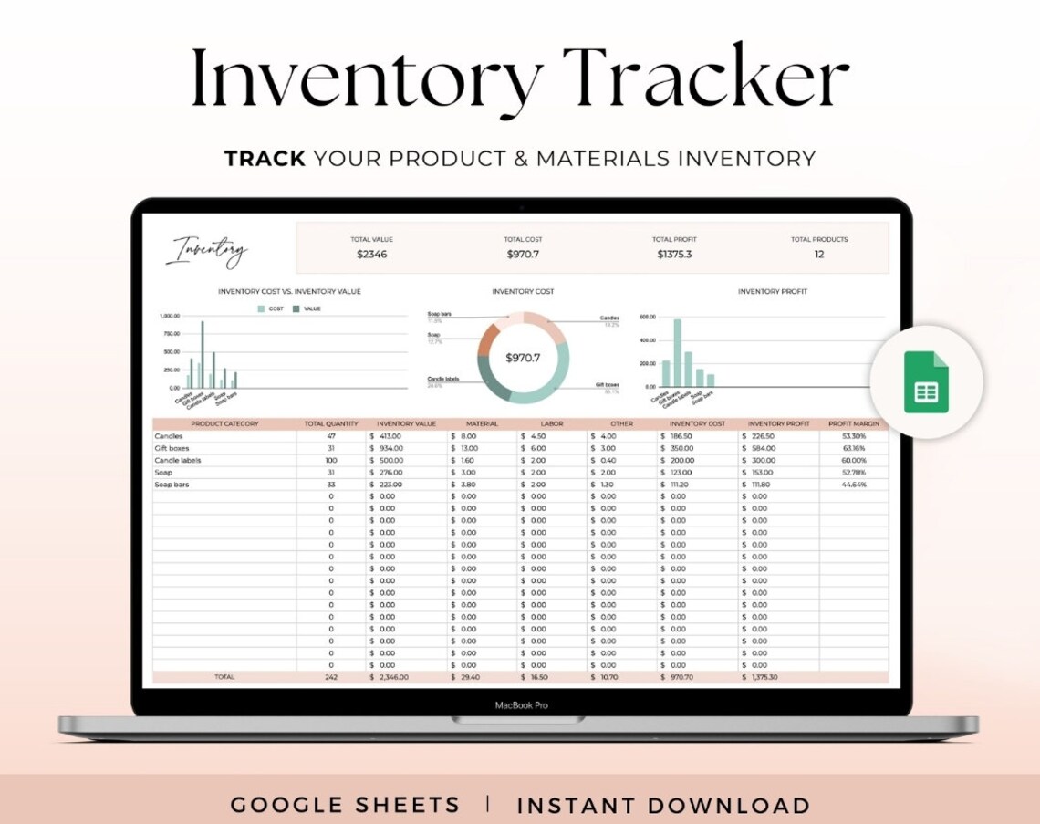 Inventory Tracker Spreadsheet Inventory Management Inventory Sheet ...