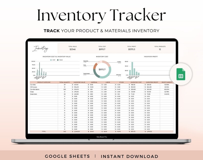 Inventory Tracker Spreadsheet Inventory Management Inventory Sheet ...