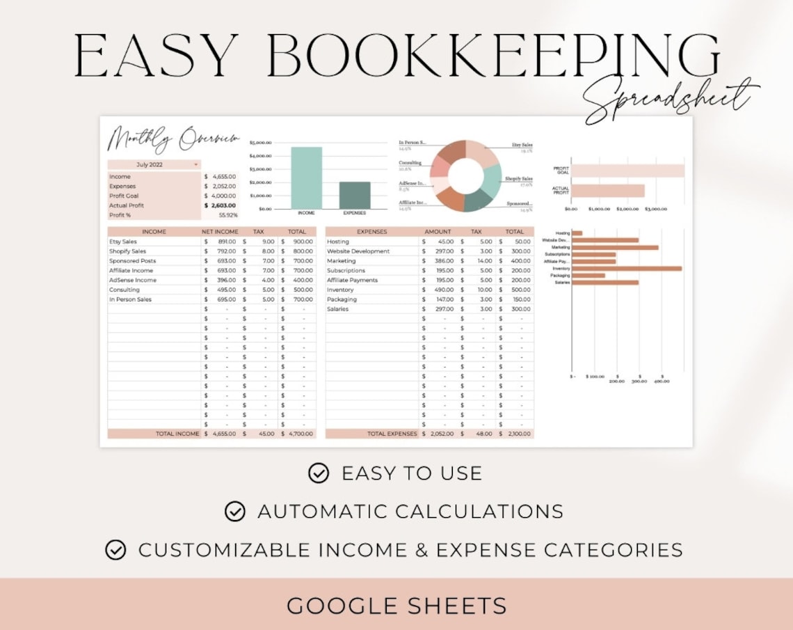 Small Business Bookkeeping Template Business Bookkeeping - Etsy