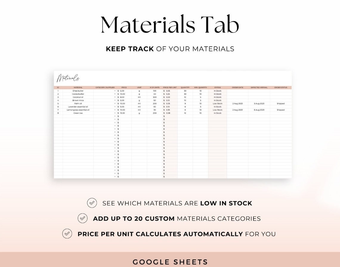 Inventory Tracker Spreadsheet Inventory Management Inventory Sheet ...