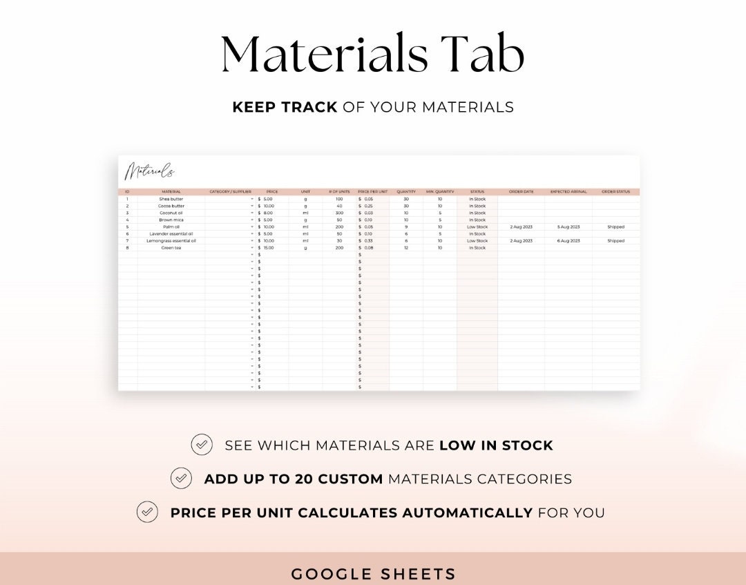 Inventory Tracker Spreadsheet Inventory Management Inventory Sheet ...
