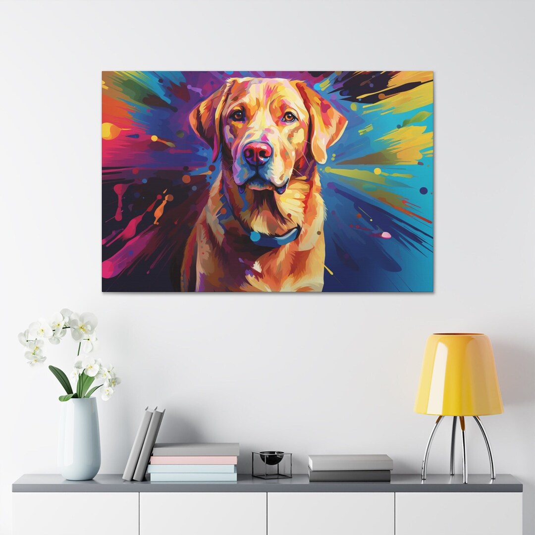 Modern Art Style Golden Labrador Retriever Canvas Print Contemporary ...