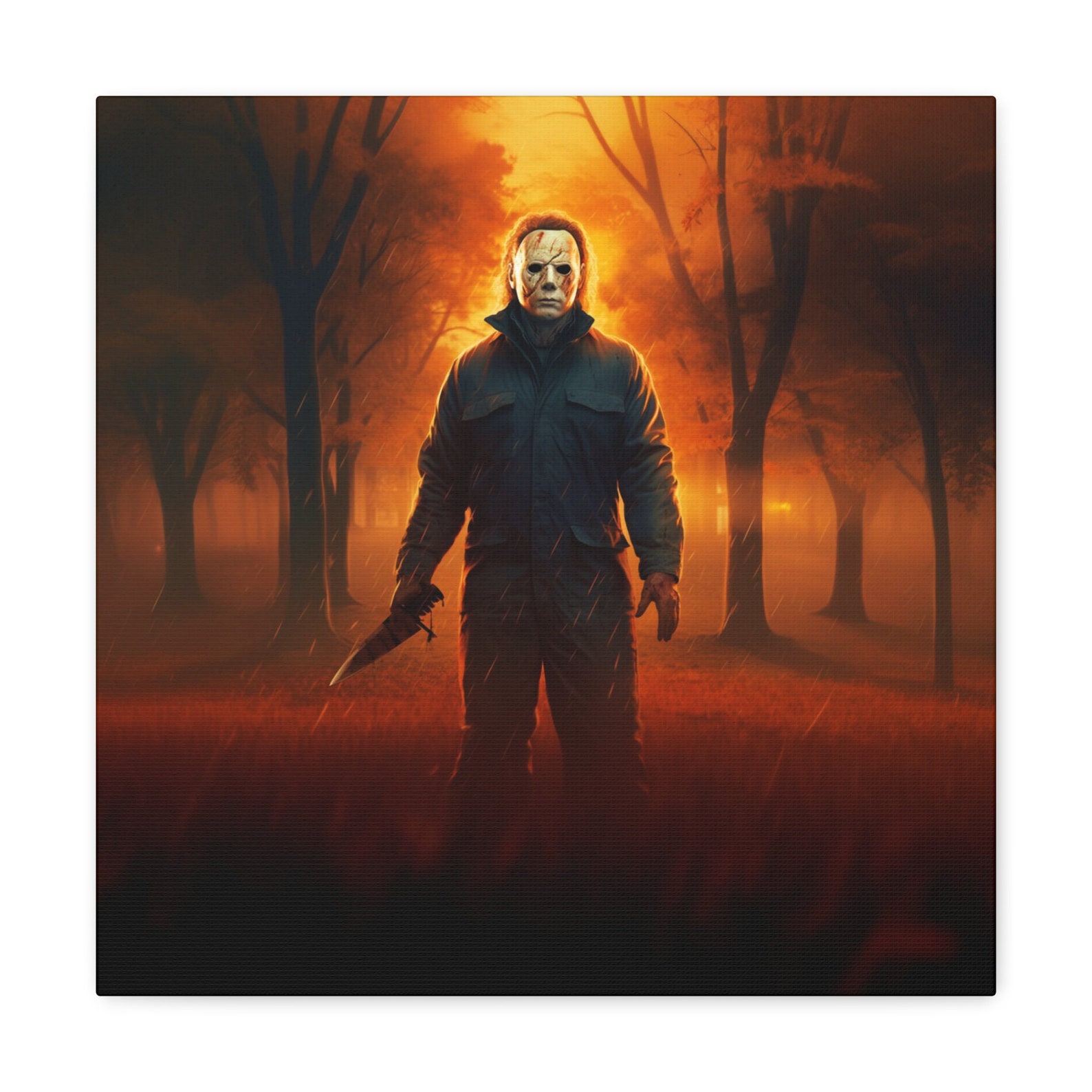 Halloween Wall Art Michael Myers Holding a Large Knife - Etsy