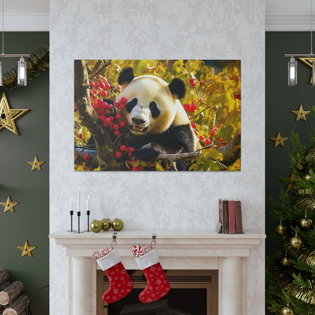 Cute Panda Canvas Print Wall Art Decor Aesthetic Wildlife Canvas Prints ...