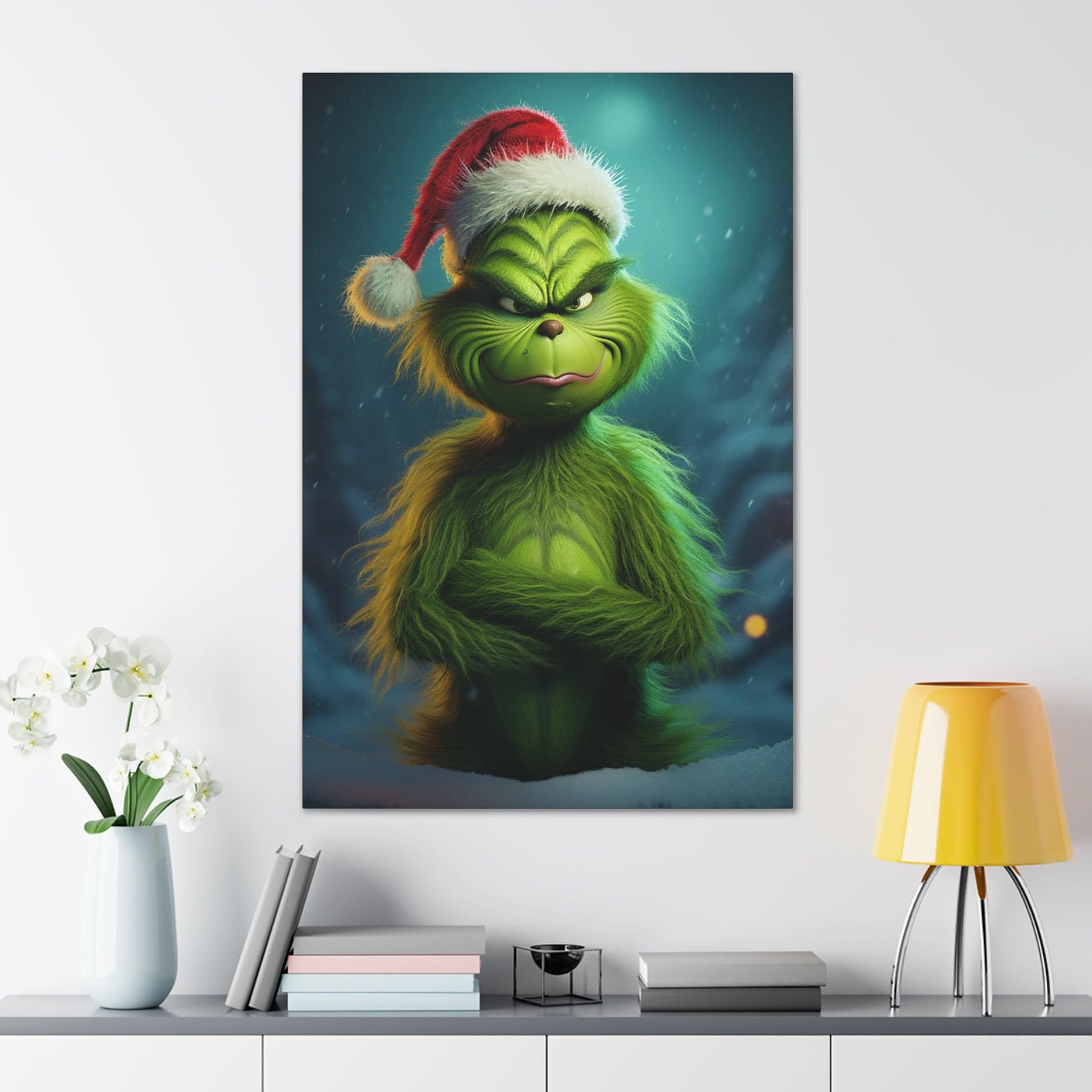 The Grinch Canvas Print Wall Decor Art Grinch Aesthetic Christmas ...