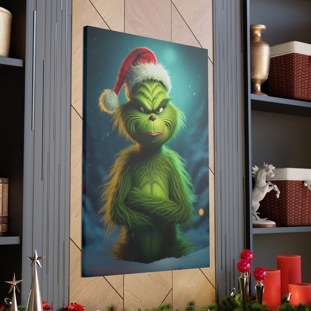 The Grinch Canvas Print Wall Decor Art Grinch Aesthetic Christmas ...