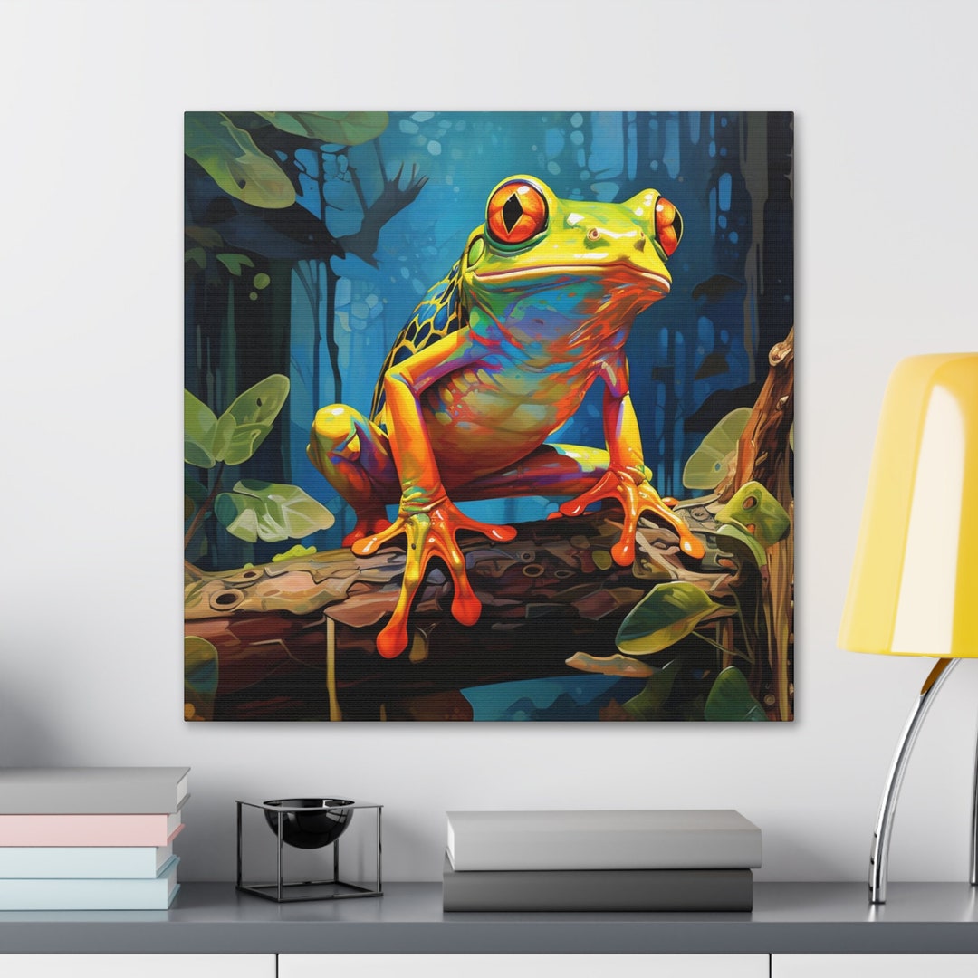 Colorful Tree Frog Canvas Print Tree Frog Wall Art Decor Tree - Etsy