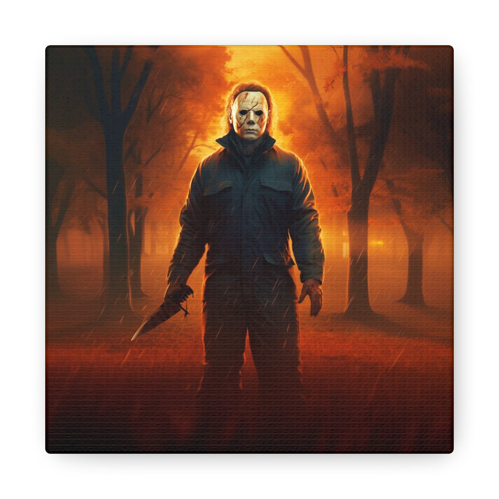 Halloween Wall Art Michael Myers Holding a Large Knife - Etsy