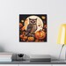 Cute Owl on a Pumpkin Halloween Canvas Print Fall Wall Art Owls Decor ...
