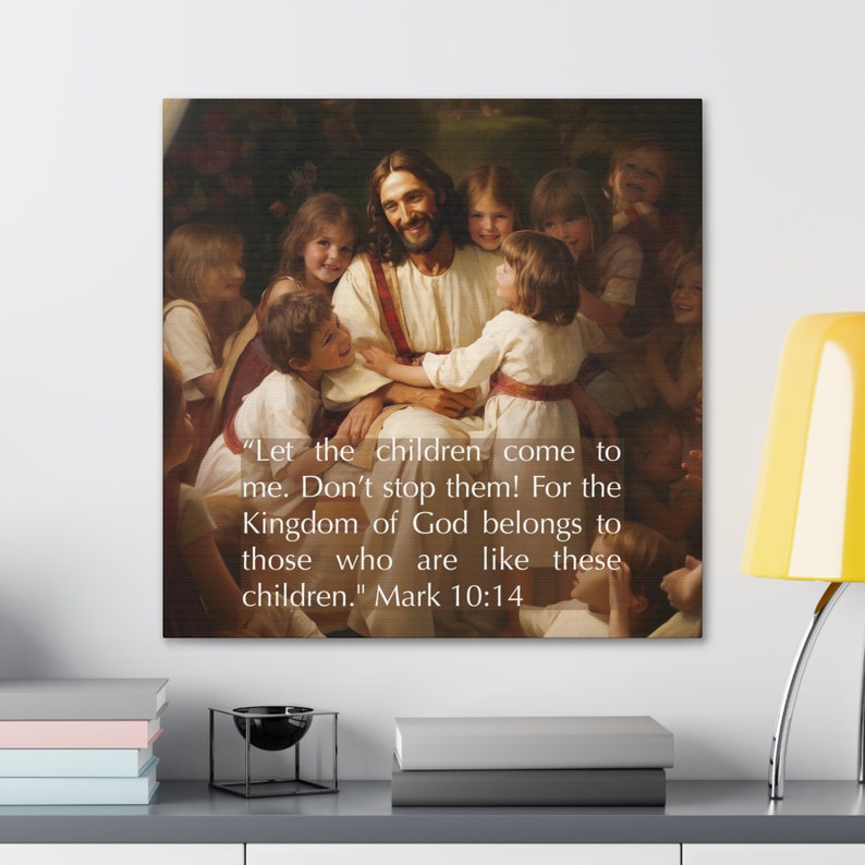Jesus With Children Mark 10:14 Canvas Print Christian Art - Etsy