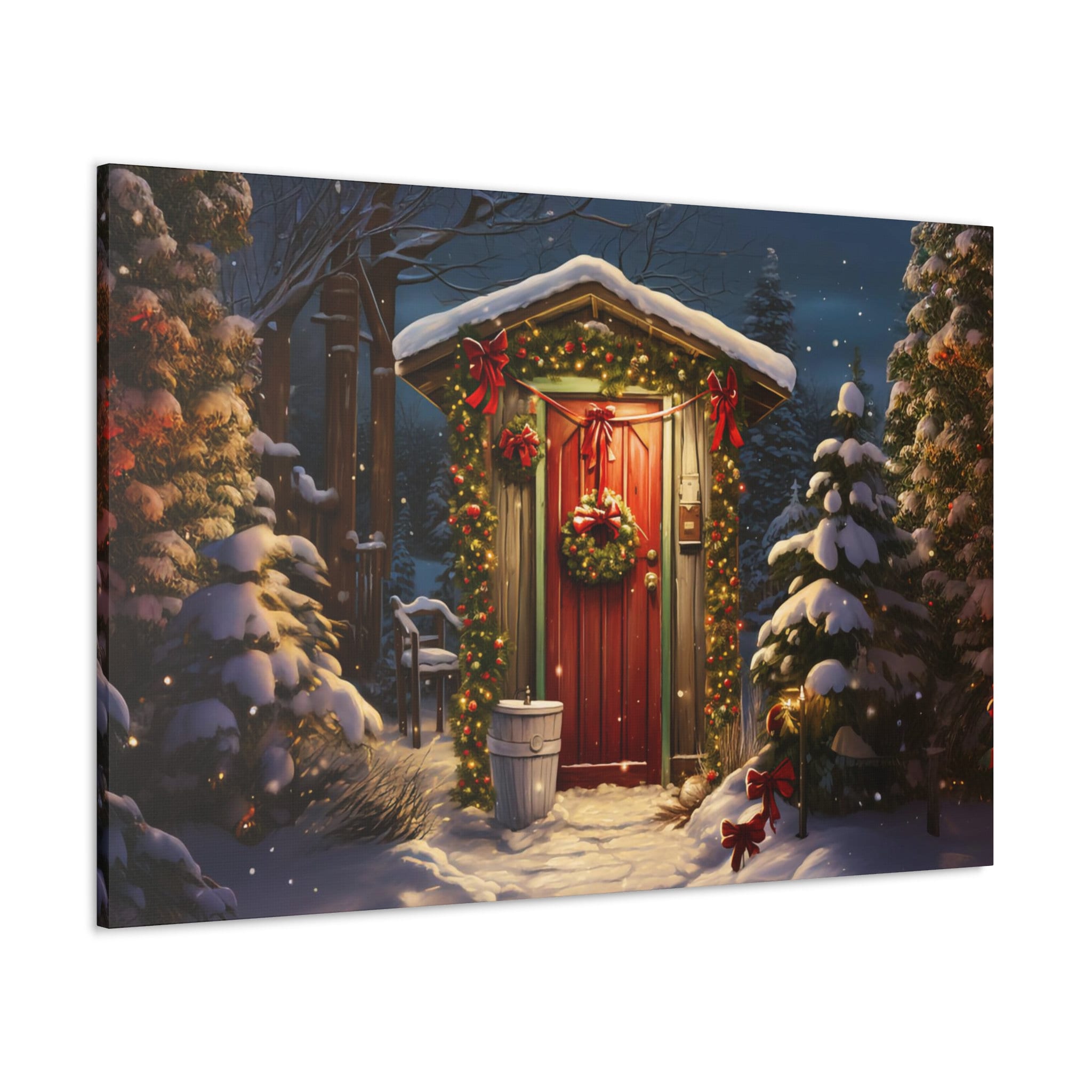 Christmas Outhouse Canvas Print Christmas Wall Decor Art Prints ...