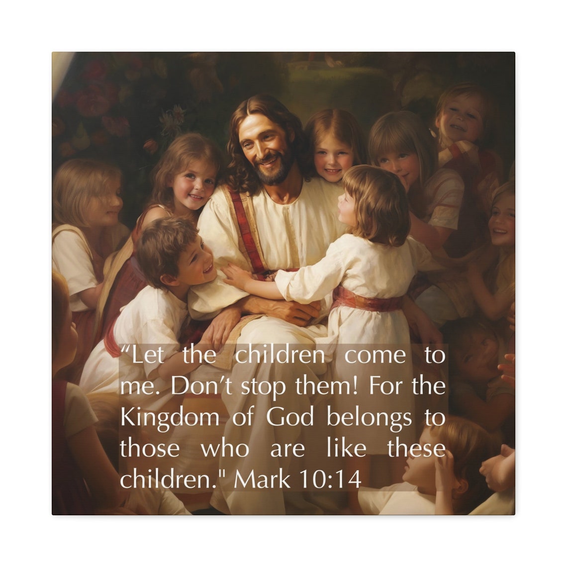 Jesus With Children Mark 10:14 Canvas Print Christian Art - Etsy