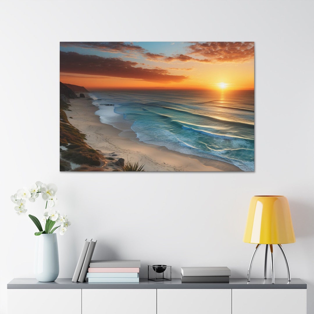 Ocean Sunset Canvas Print Wall Decor Art Aesthetic Scenic - Etsy