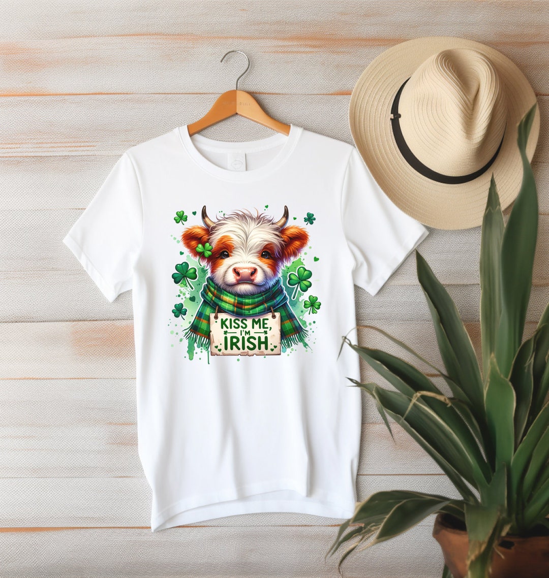 Highland Cow PNG, St Patrick's Day, Kiss Me, I'm Irish, St Patrick's ...