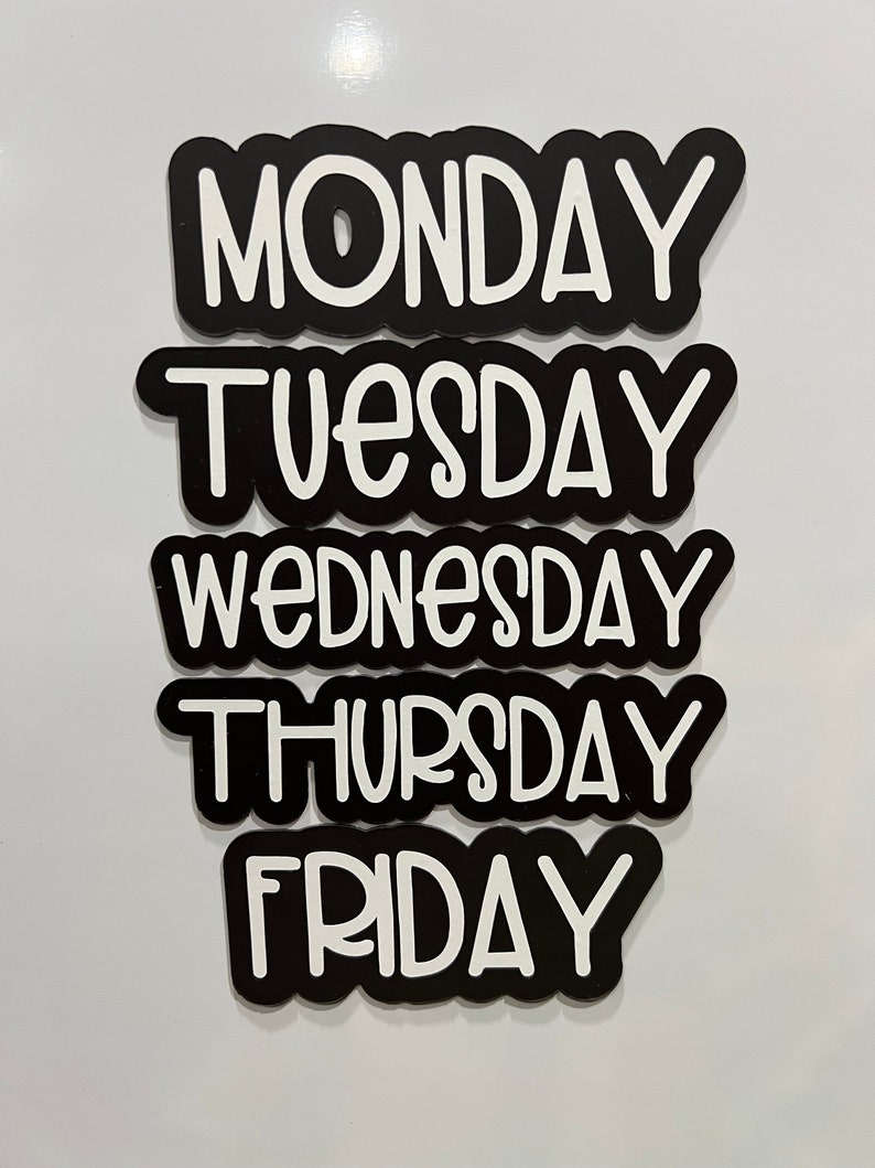 Days of the Week Magnets, Monday-friday Magnets, Teacher Magnets ...