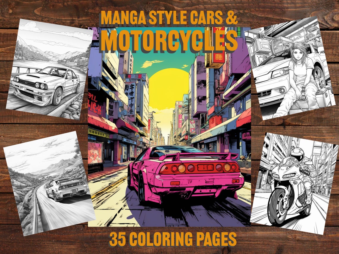 Tokyo Burnout: A Manga Style Coloring Book Inspired by JDM - Etsy