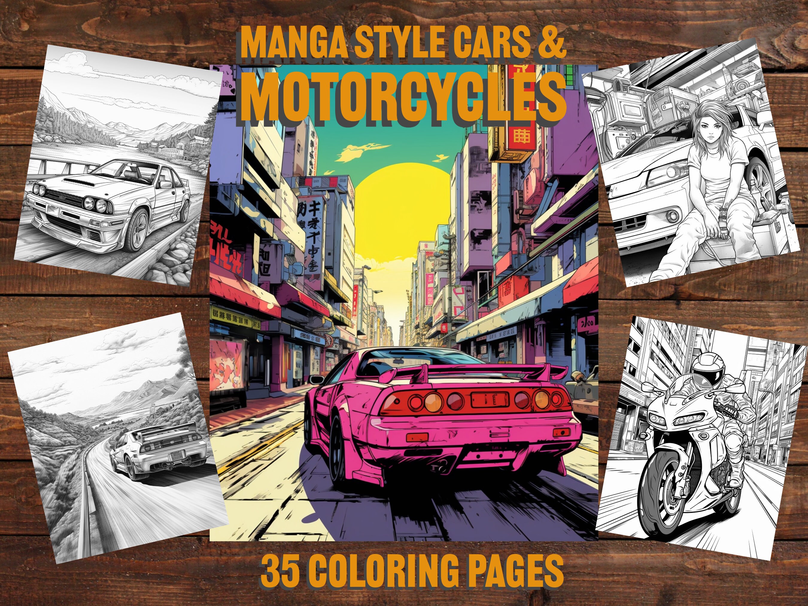Tokyo Burnout: A Manga Style Coloring Book Inspired by JDM Racing ...