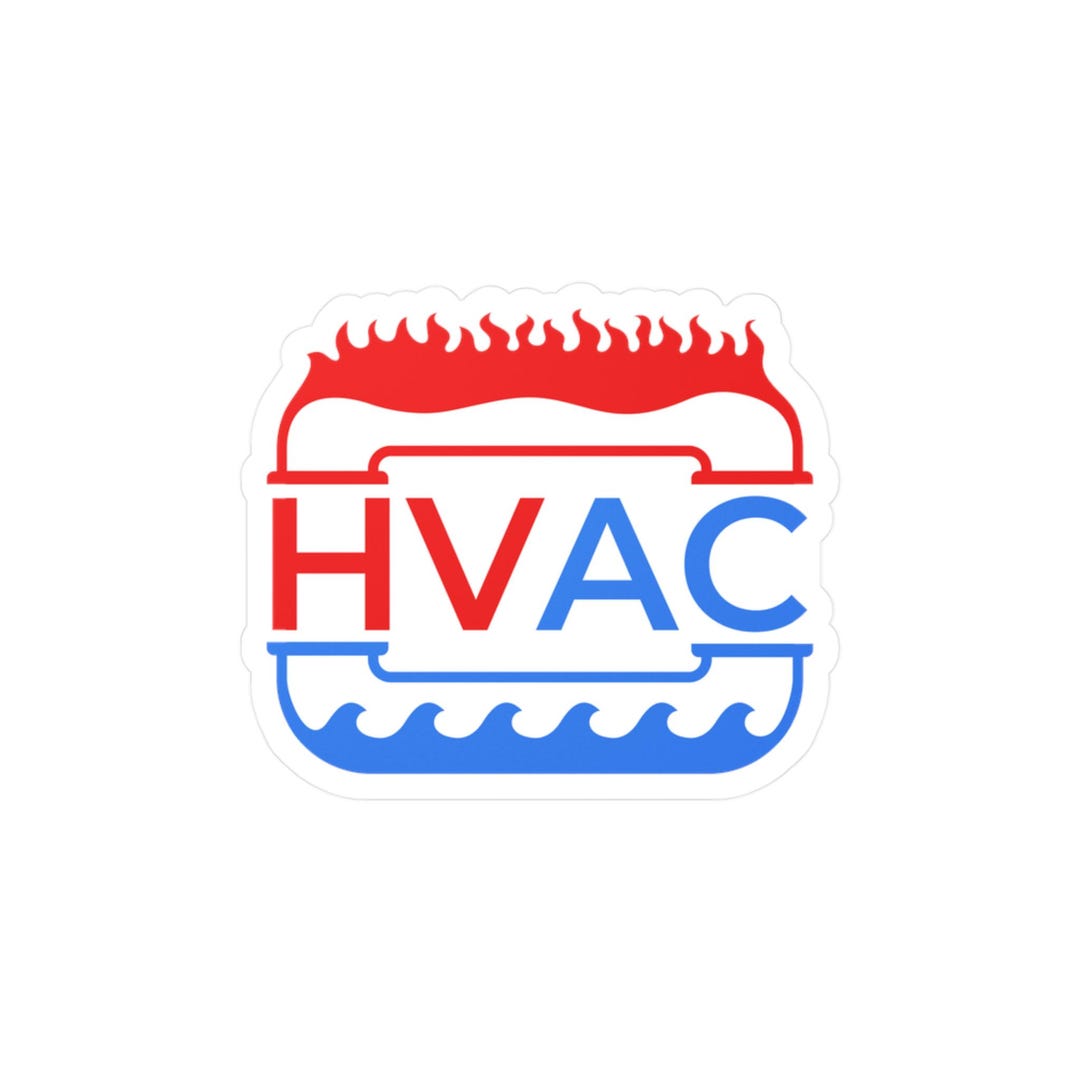 HVAC Heating & Cooling Logo Sticker - Durable Vinyl Decal for HVAC ...