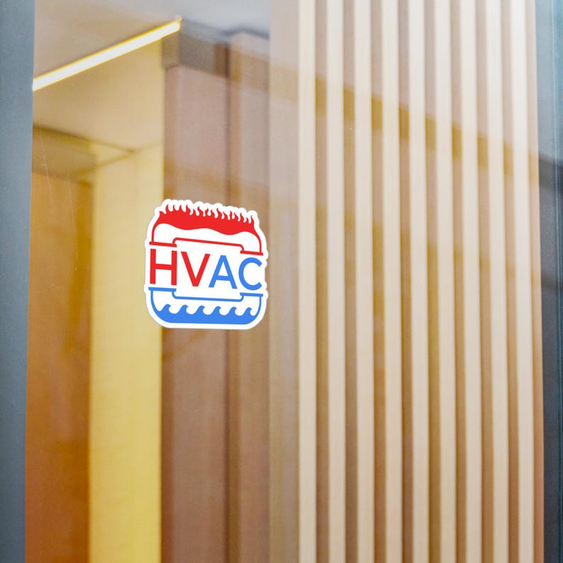 HVAC Heating & Cooling Logo Sticker - Durable Vinyl Decal - Etsy