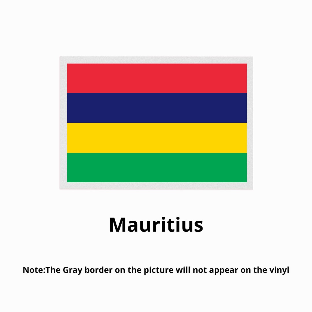 MAURITIUS FLAG Sticker Country Flag Sticker Made of - Etsy