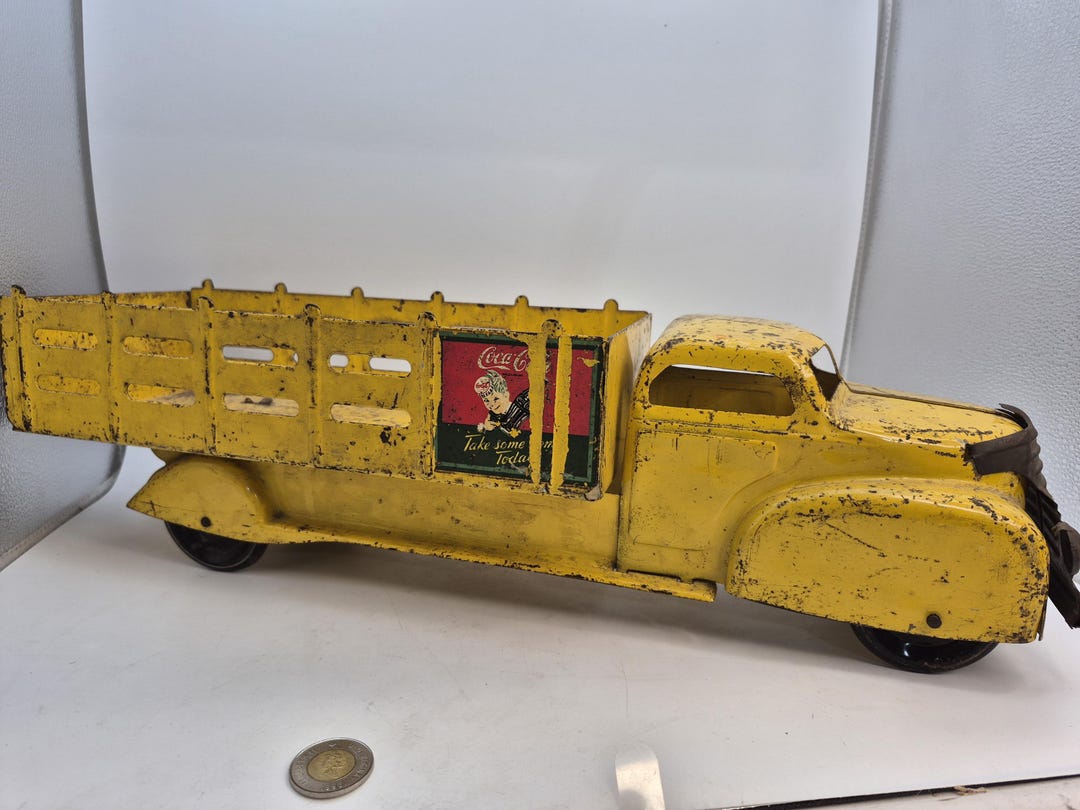 Antique Marks Coca-cola Truck in Yellow Metal - Etsy