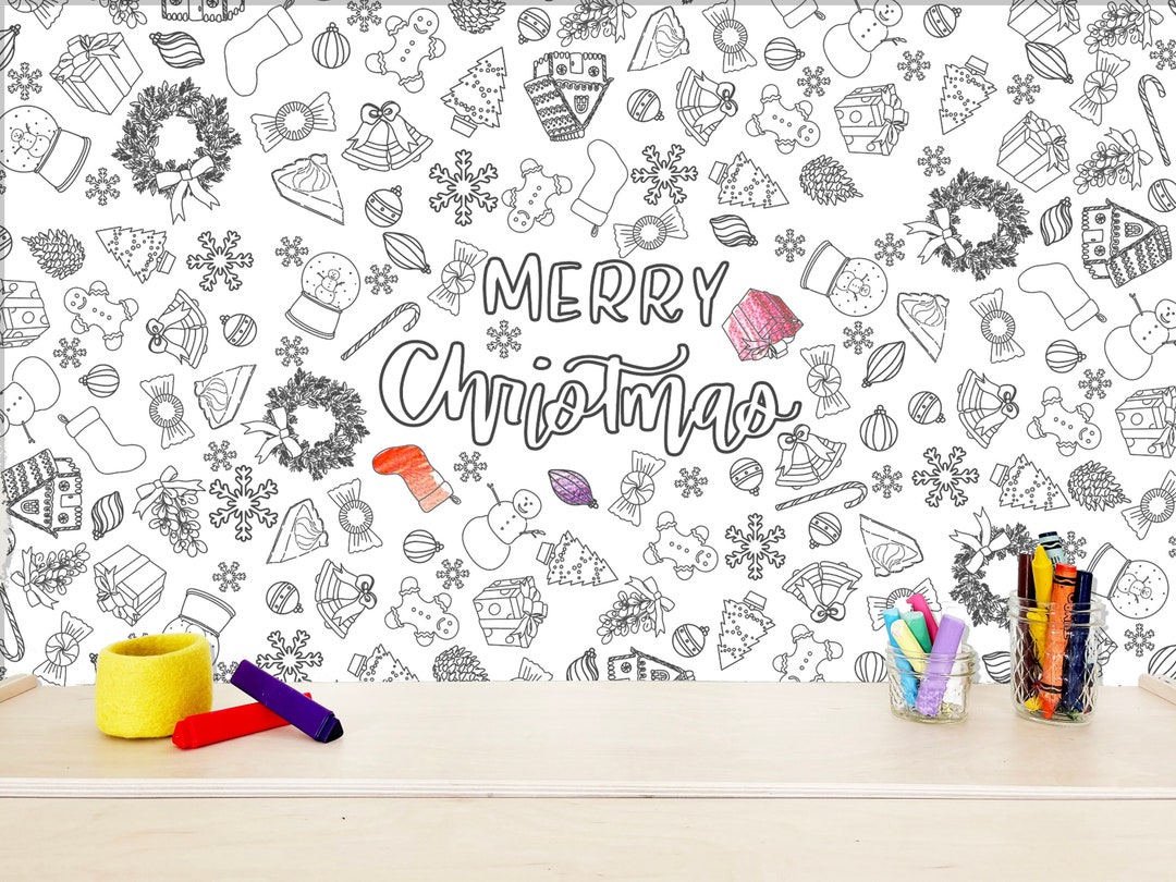 GIANT Christmas Coloring Poster | Homeschool Printables|black and White ...