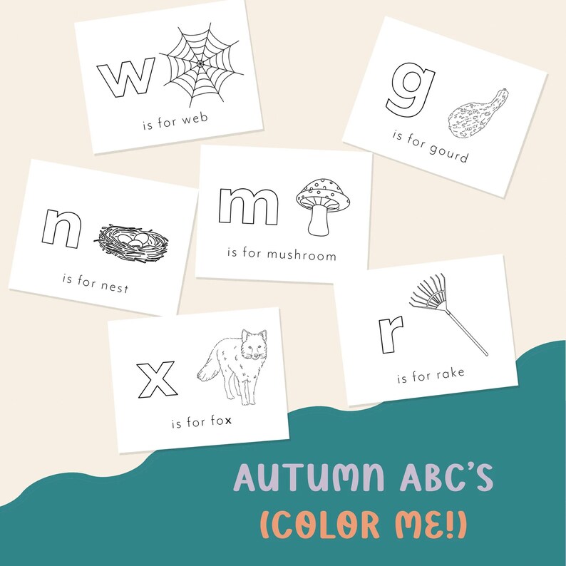ABC Autumn Flashcards PDF Fall Flash Cards Fall Alphabet Coloring Pages ...