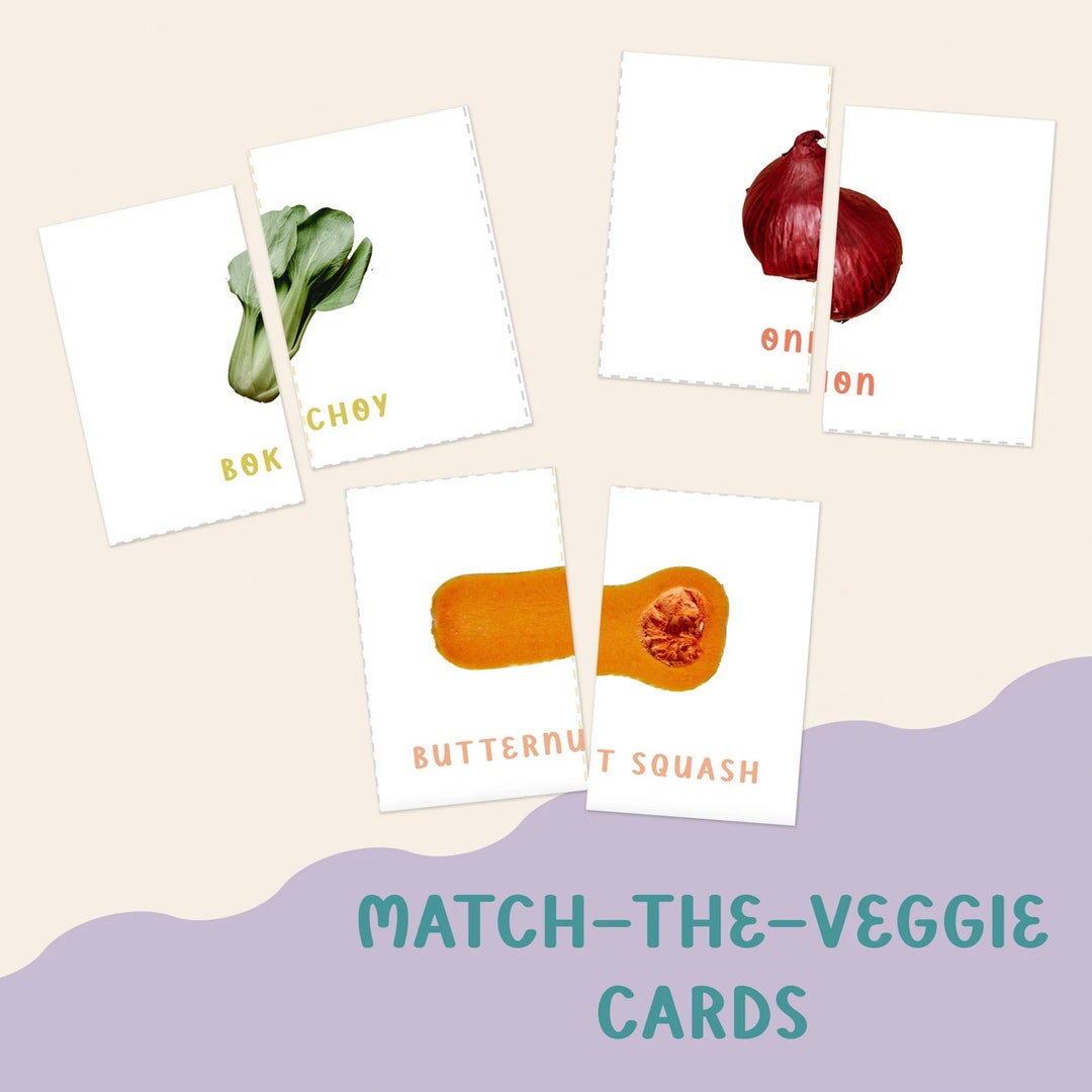PDF Vegetable Matching Cards | Montessori Materials Printable Toddler ...